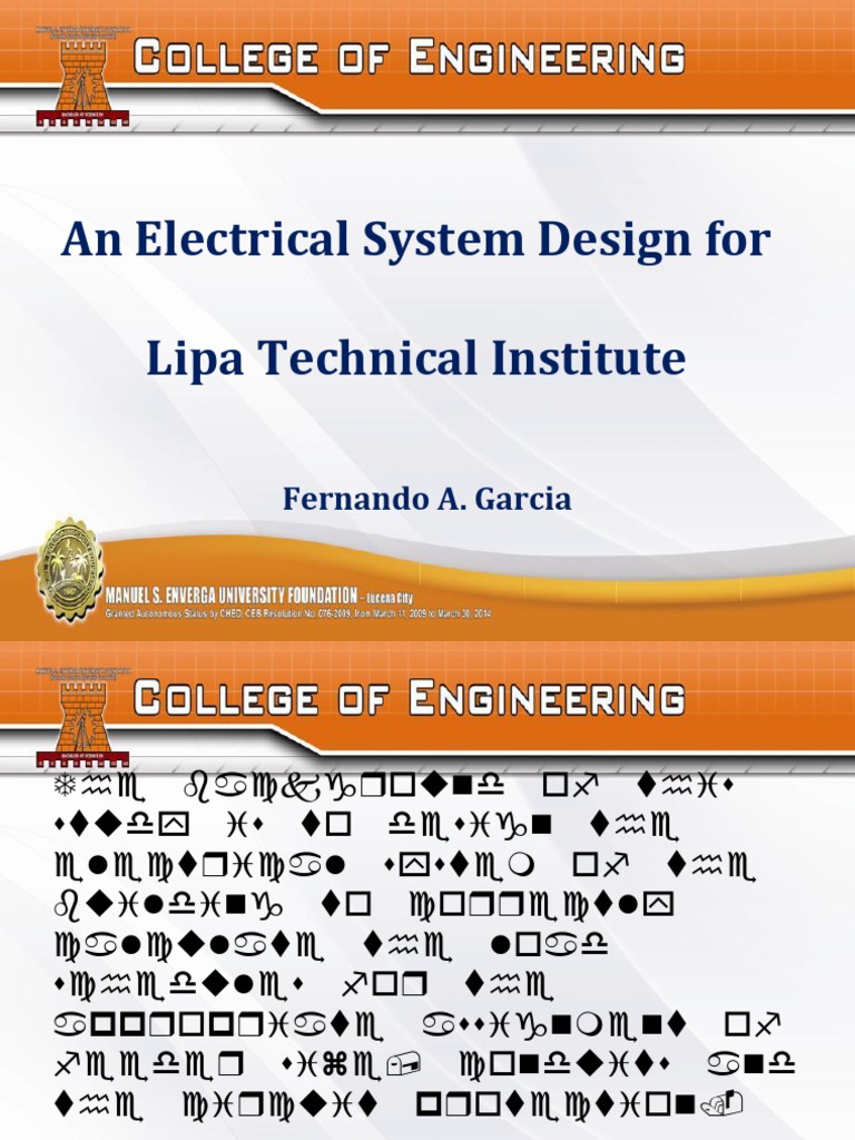 An Electrical System Design For Lipa Technical Institute: Fernando A ...