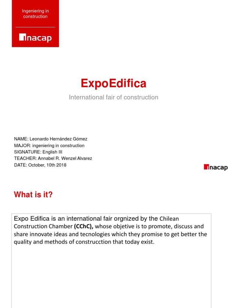 Exposicion Expo Edifica Ingles | PDF