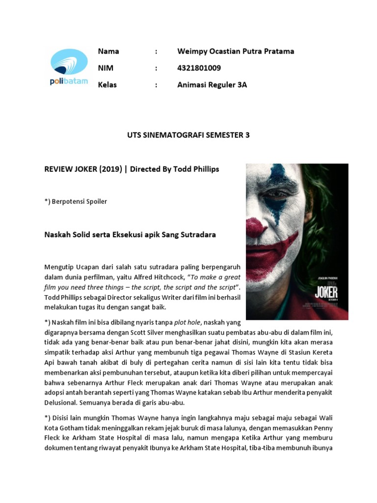 Joker Film Review | PDF | Seni | Dewasa Muda