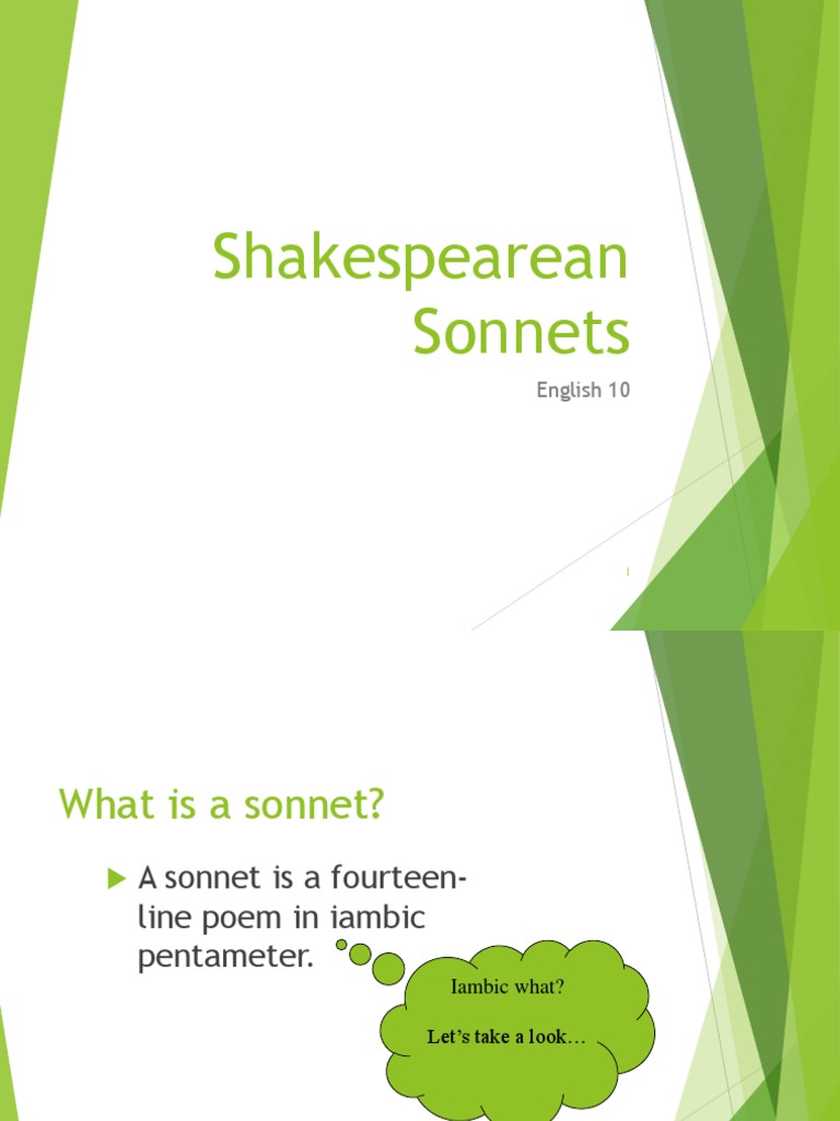 Shakespeare Sonnets Intro - PPT | PDF | Metre (Poetry) | British Poetry