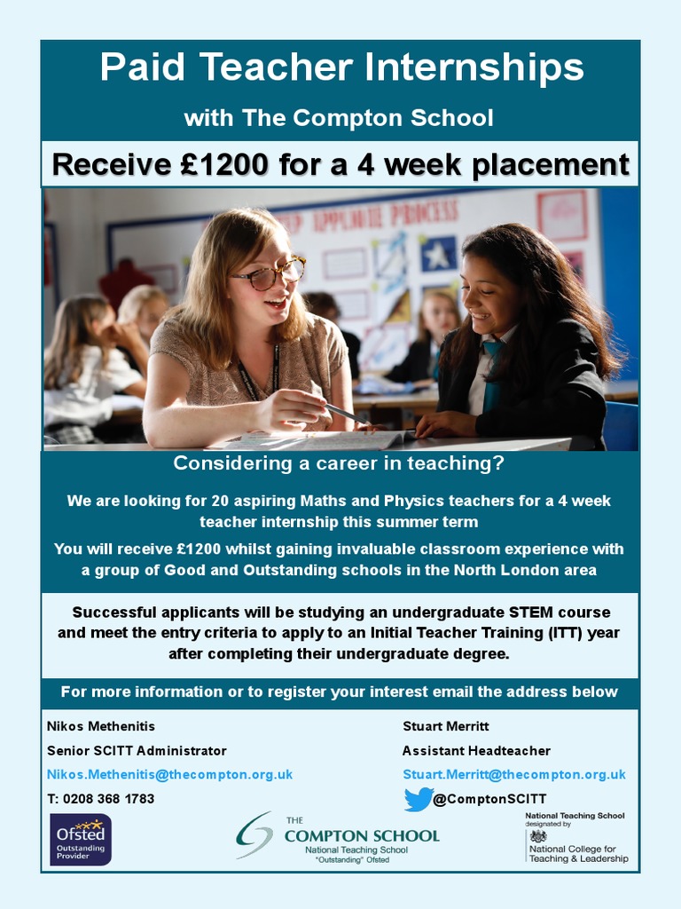 Teaching Internship Flyer - The Compton School | PDF