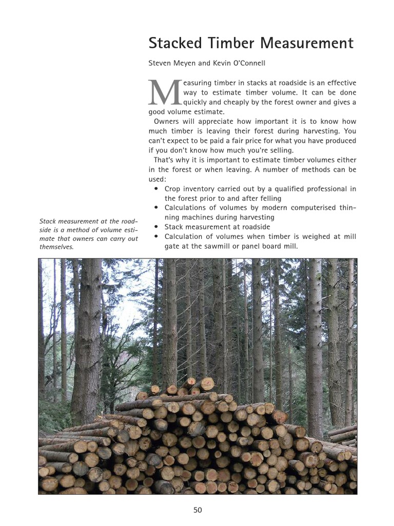 Estimating Timber Volume at Roadside | PDF | Area | Lumber