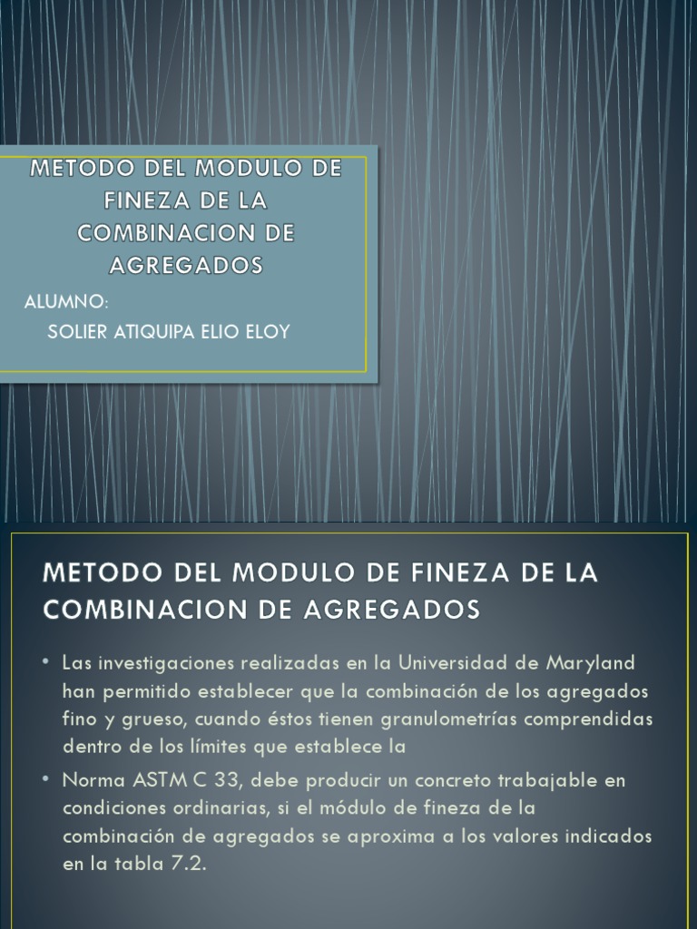 Metodo Del Modulo de Fineza de La Combinacion | PDF | Hormigón | Materiales
