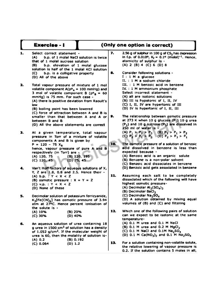 Liquid Solution PDF | PDF