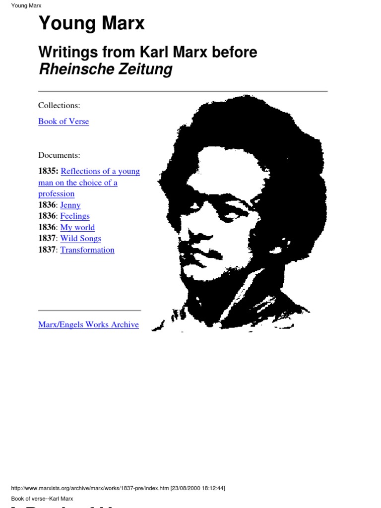 Young Marx: Reflections on Profession | PDF | Friedrich Engels | Karl Marx