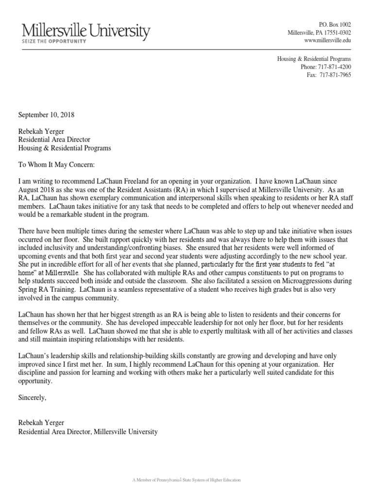 Freeland Letter of Rec | PDF | Education Theory | Teaching