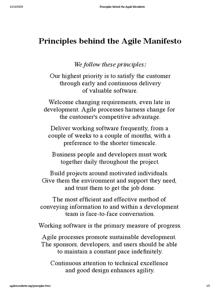12 Agile Principles | PDF | Agile Software Development | Communication