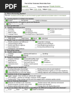 Peer Observation Form | PDF | Teachers | Learning