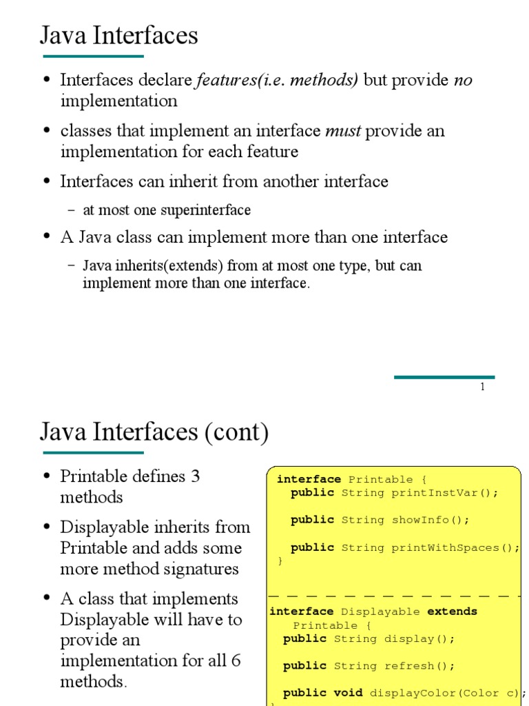 Java Interfaces At Most One Superinterface Pdf Class Computer Programming Inheritance