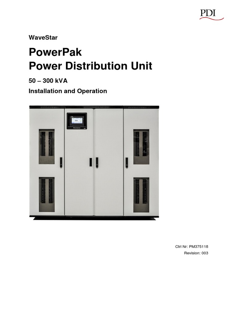 PowerPak PDU 50-300 KVA Installation and Operation PM375118-000 | PDF ...