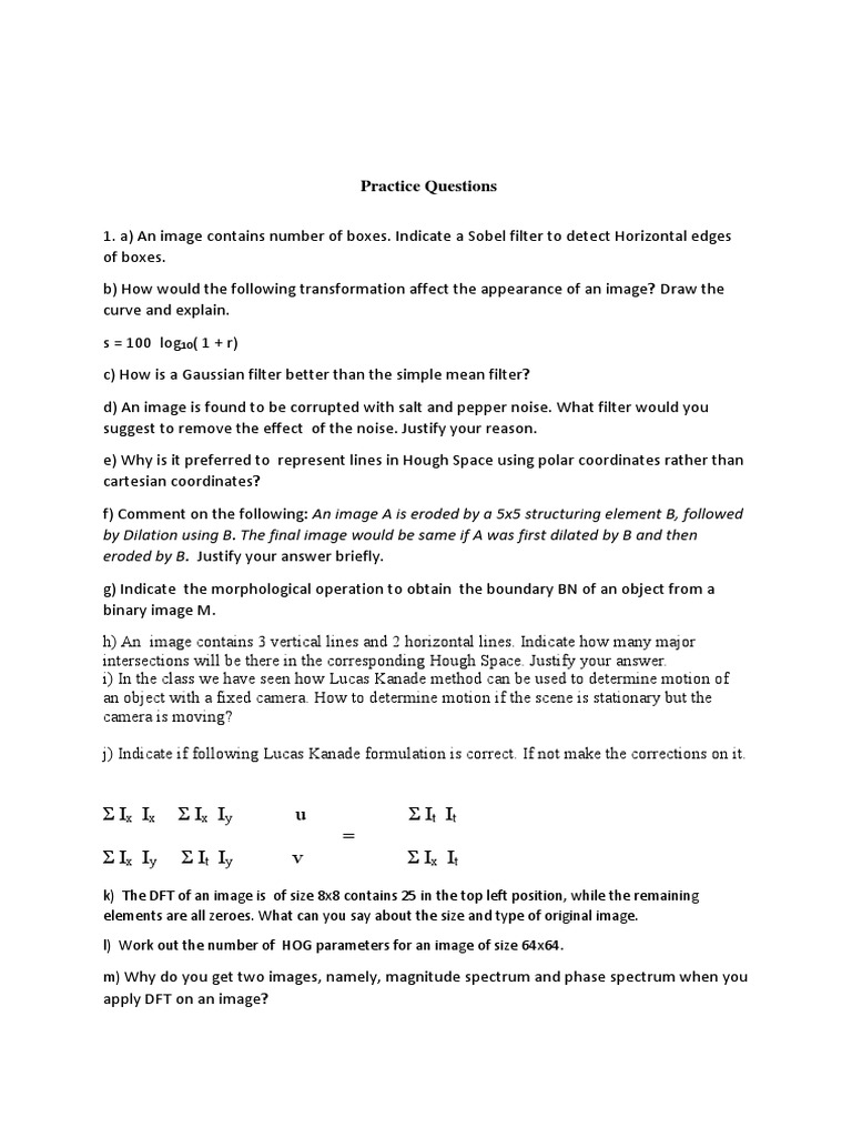 Practice Questions | PDF | Pixel | Data Compression