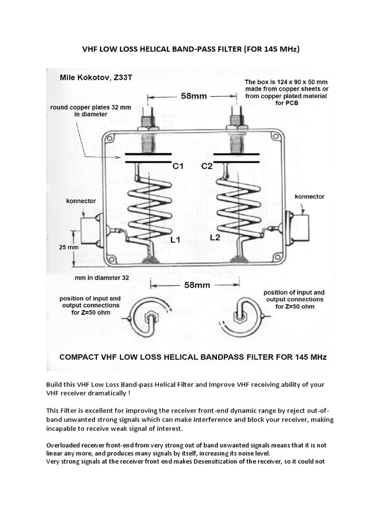 VHF Low Loss Band-Pass Helical Filter For 145 MHZ - English New | PDF ...