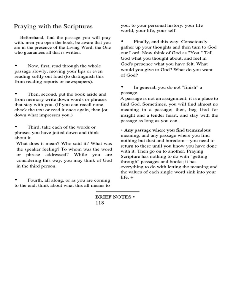 Praying With The Scriptures | PDF