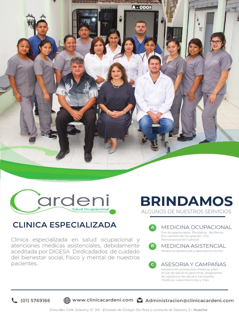Brochure Clinica Cardeni | PDF | Seguridad y salud ocupacional | Medicina