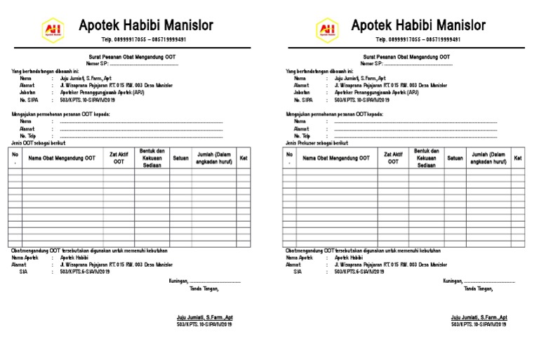 Surat Pesanan OOT | PDF