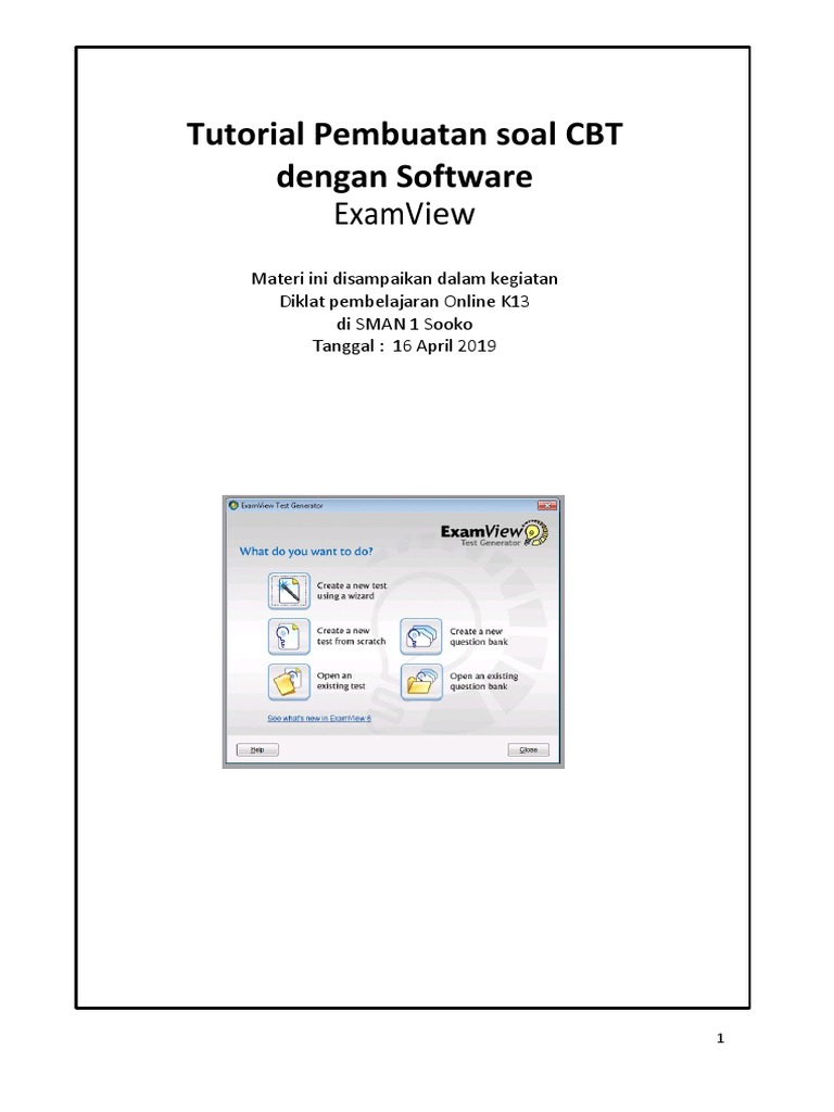 Tutorial Untuk Membuat Soal Dengan Exam View Untuk CBT / Moodle | PDF