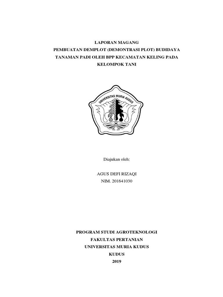 Laporan Magang Demplot Budidaya Padi | PDF
