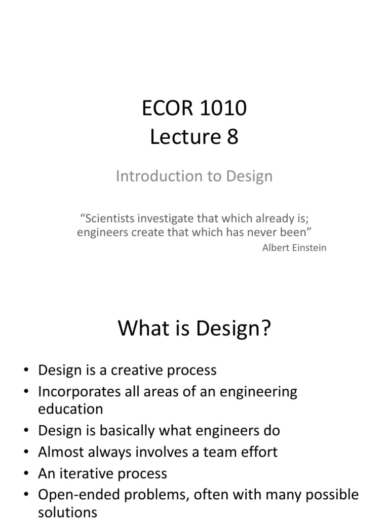 Lecture 8 - Introduction To Design - 2017 | PDF | Scientific Method ...
