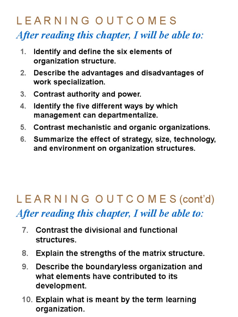 After Reading This Chapter, I Will Be Able To:: Learning Outcomes | PDF ...