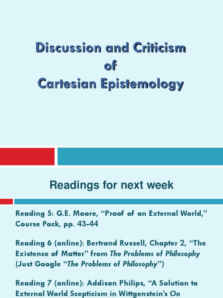 Critique of Cartesian Epistemology | PDF | Epistemology | Skepticism