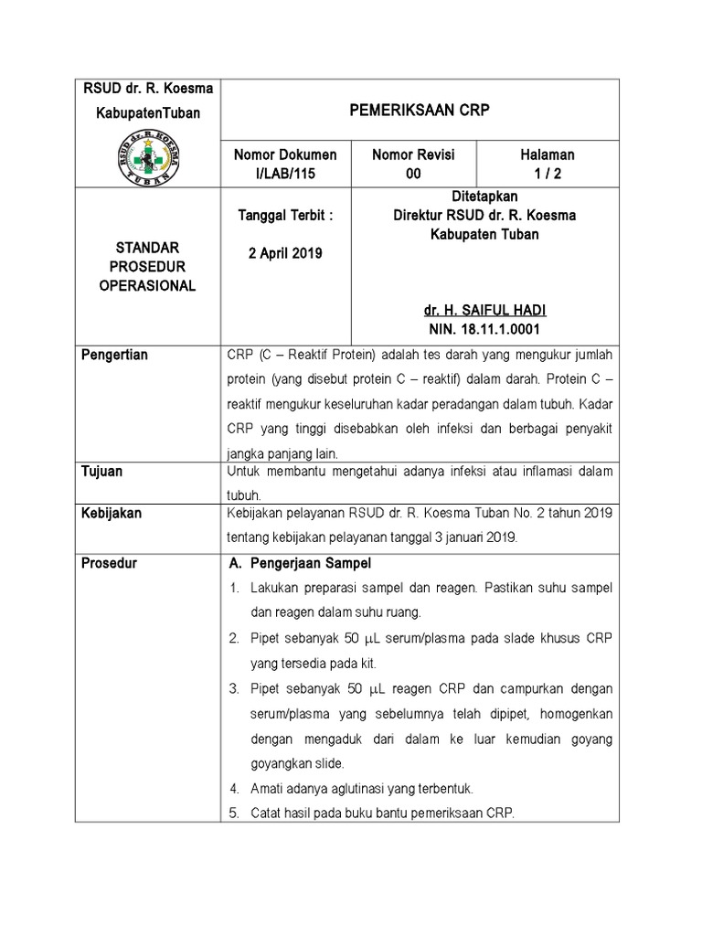 Pemeriksaan CRP | PDF