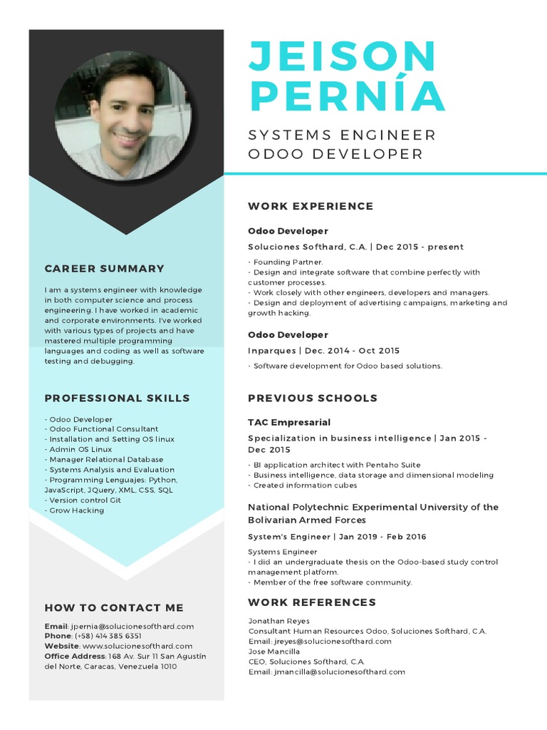 Odoo Developer Resume | PDF | Computer Programming | Business Intelligence