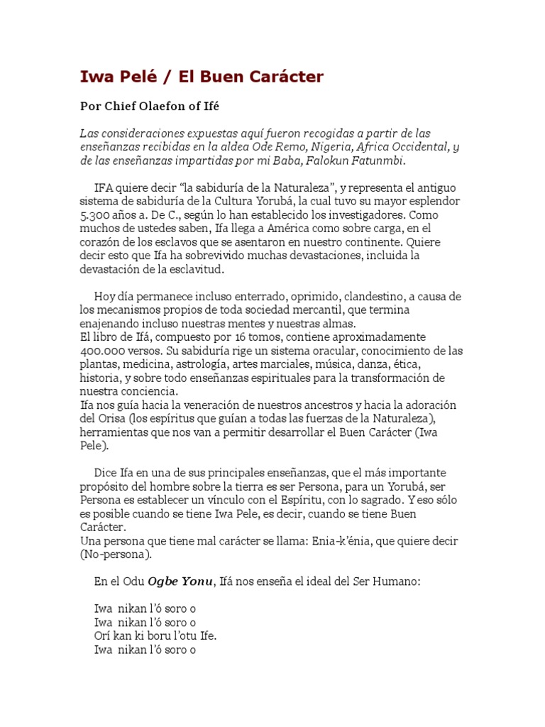 Iwa Pelé | PDF | Verdad | Homo Sapiens