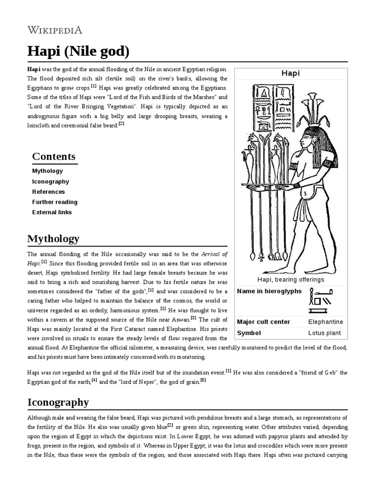 Hapi (Nile God) | PDF | Ancient Egypt