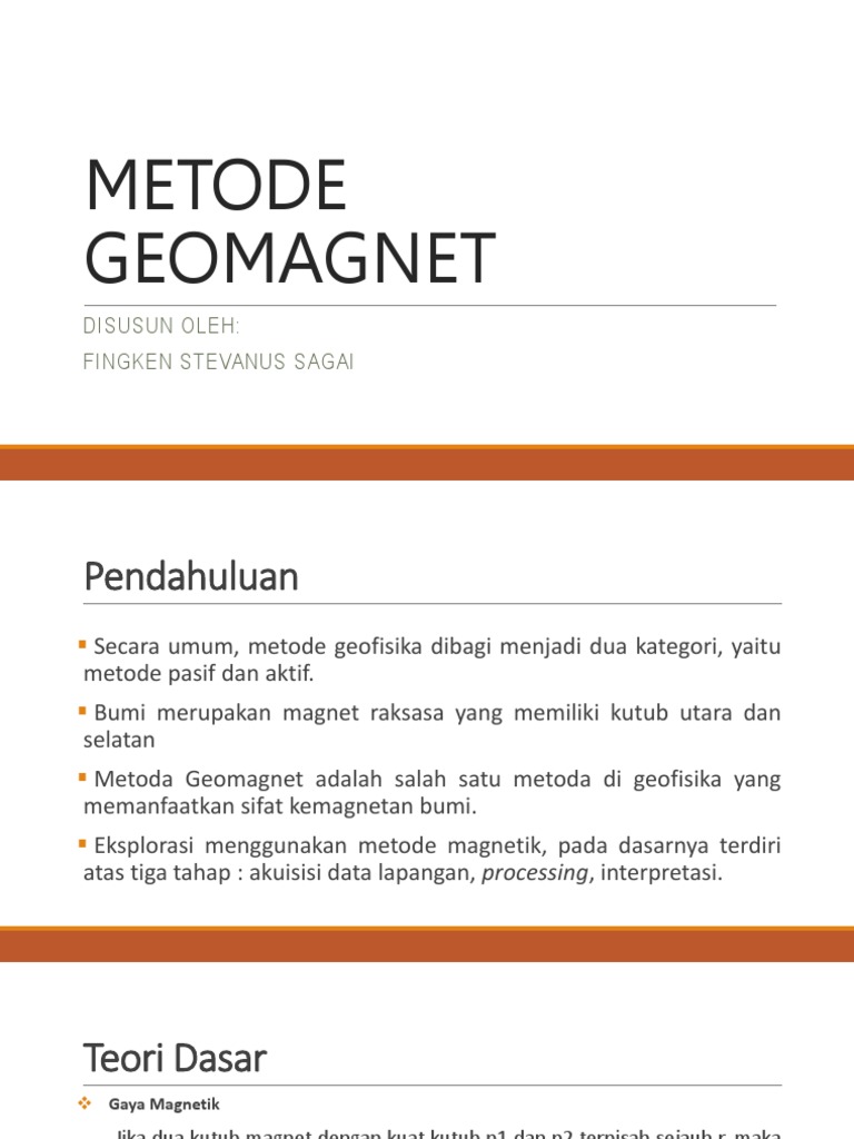 Metode Geomagnet dalam Eksplorasi Bumi | PDF