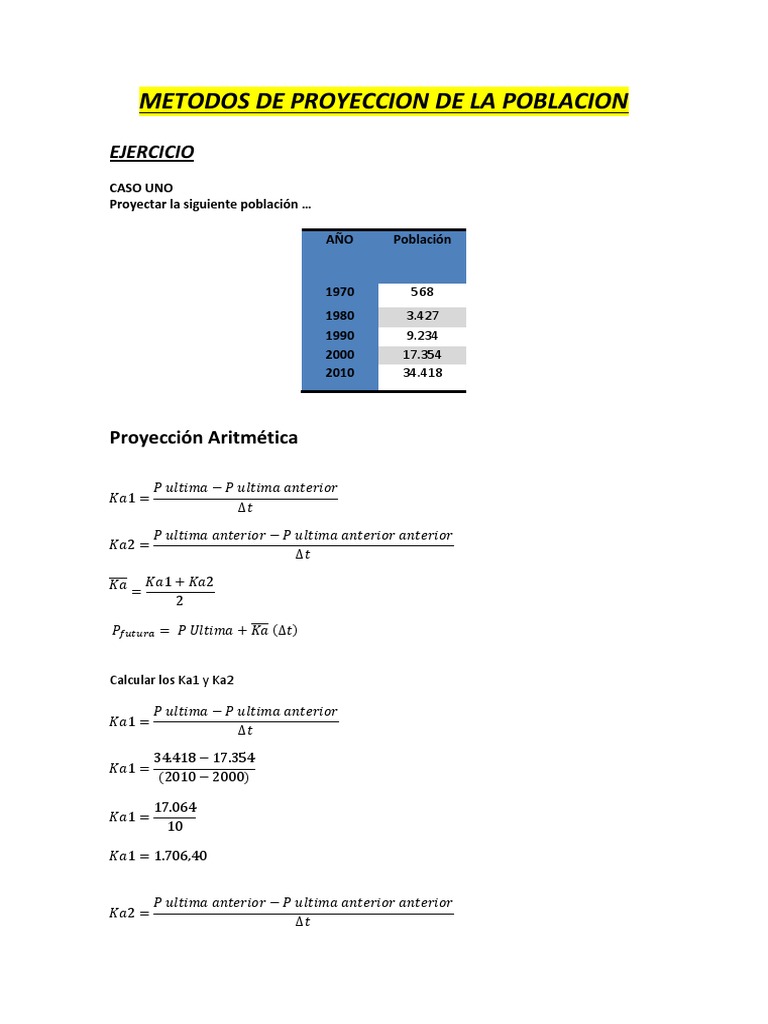 Métodos de Proyección Poblacional | PDF | Ecuaciones | Objetos matemáticos