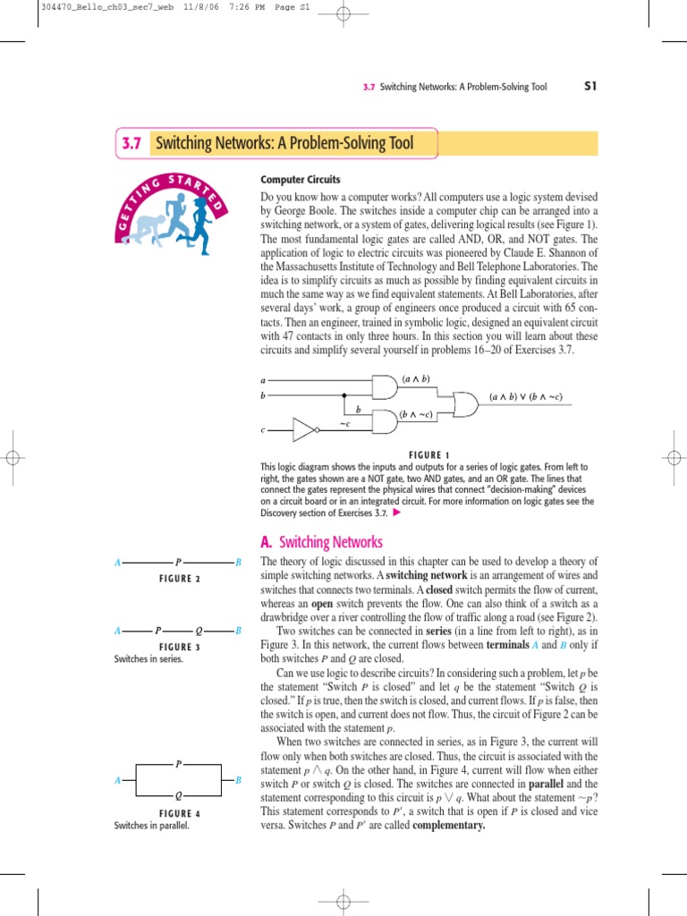 Switching Networks: A Problem-Solving Tool | PDF | Logic Gate | Switch