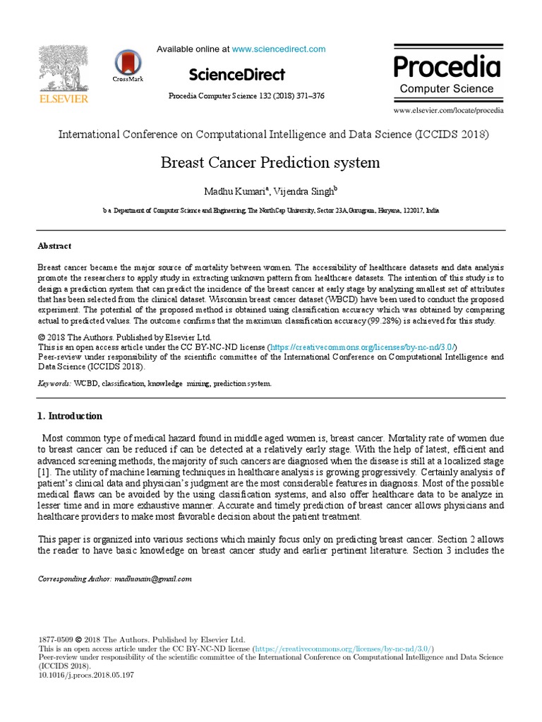 Breast Cancer Prediction System Breast Cancer Prediction System | PDF ...