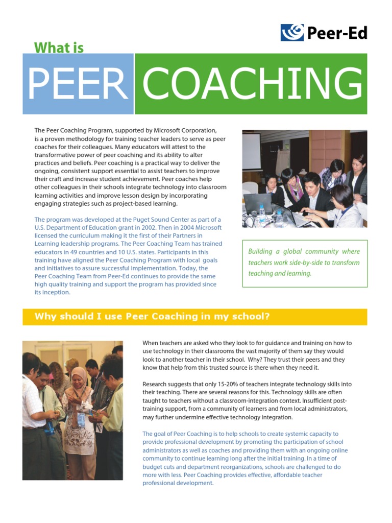 What Is Peer Coaching | PDF | Project Based Learning | Teachers