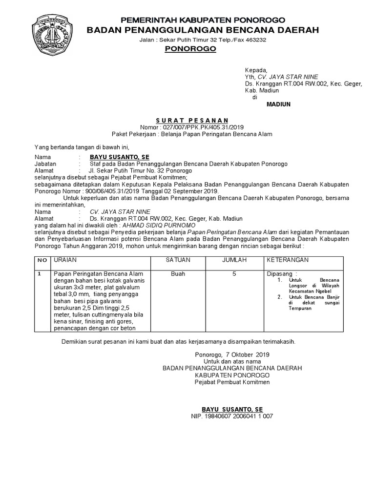 SPJ Papan Bencana 2019 Fix | PDF