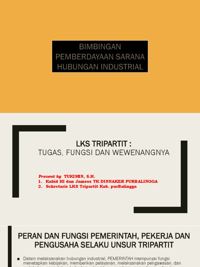 Lks Tripartit Tugas, Fungsi Dan Wewenangnya | PDF