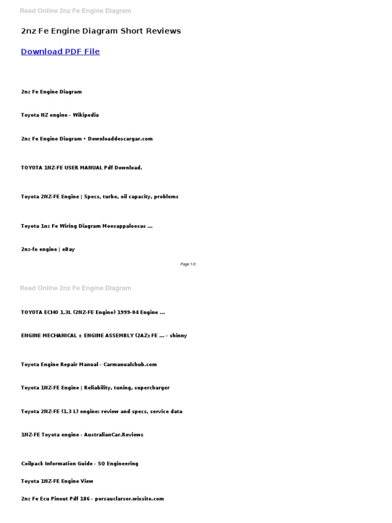 2nz Fe Engine Diagram | PDF | Engine Technology | Propulsion