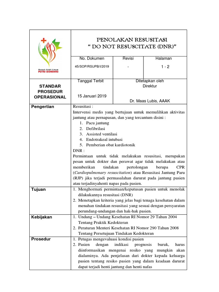 SOP DNR | PDF
