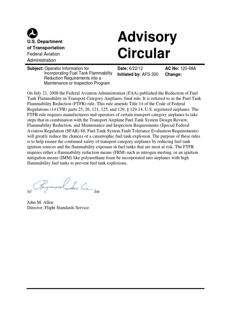 Advisory Circular: U.S. Department of Transportation | PDF | Federal ...