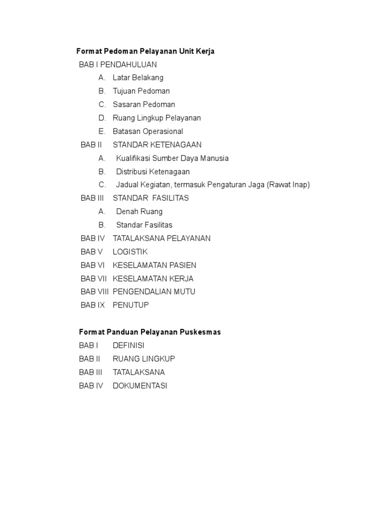 Format Pedoman Dan Panduan | PDF