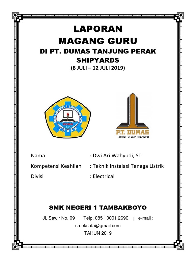 COVER Magang Guru | PDF