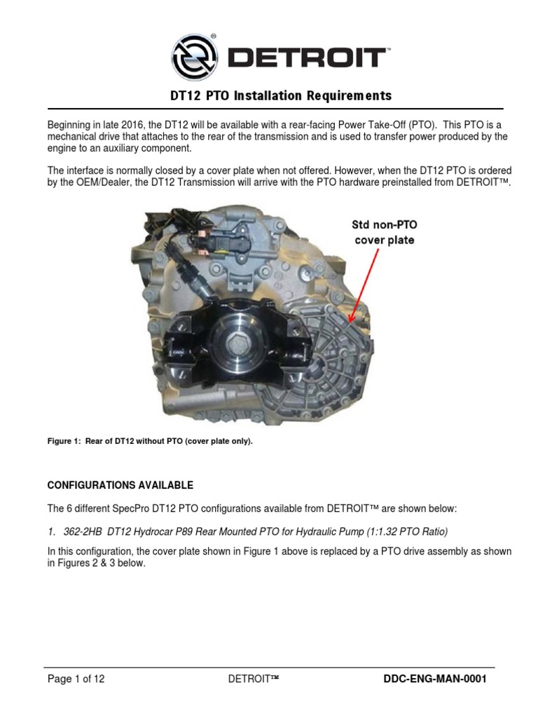 Detroit Diesel Pto | PDF | Transmission (Mechanics) | Screw