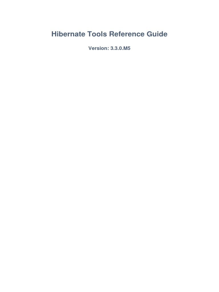 Hibernatetools Reference Guide | PDF | Eclipse (Software) | Xml