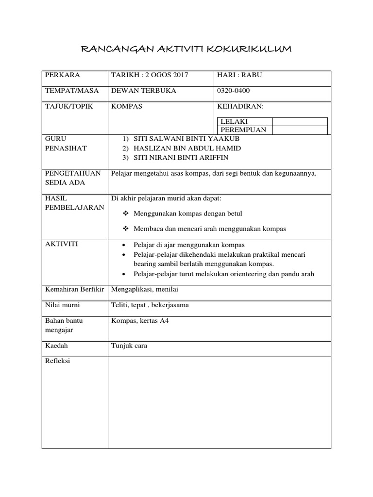 Contoh RPH Kokum | PDF