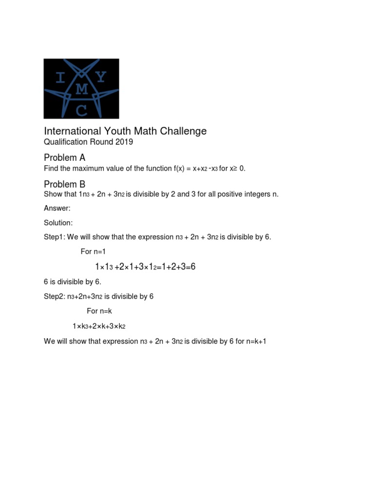 International Youth Math Challenge | PDF