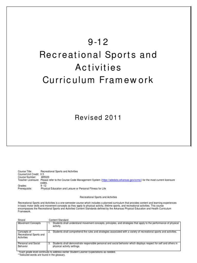 Recreational Sports and Activities | PDF | Individualized Education ...
