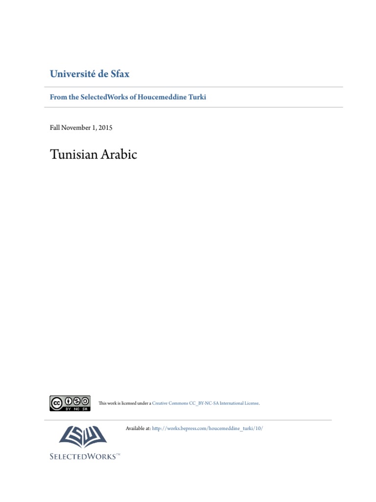 Tunisian Arabic | PDF | Languages Of Asia | Symbols