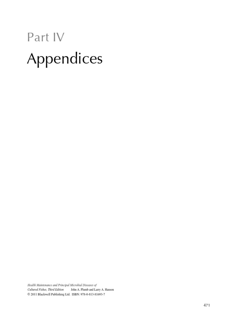 Appendices: Health Maintenance and Principal Microbial Diseases of ...