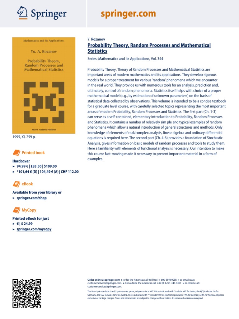 Probability Theory & Random Processes | PDF | Mathematical Model | Statistics