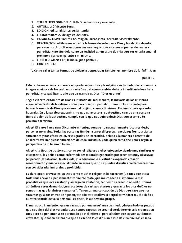 Teologia Del Gusano | PDF | Infierno | Dios