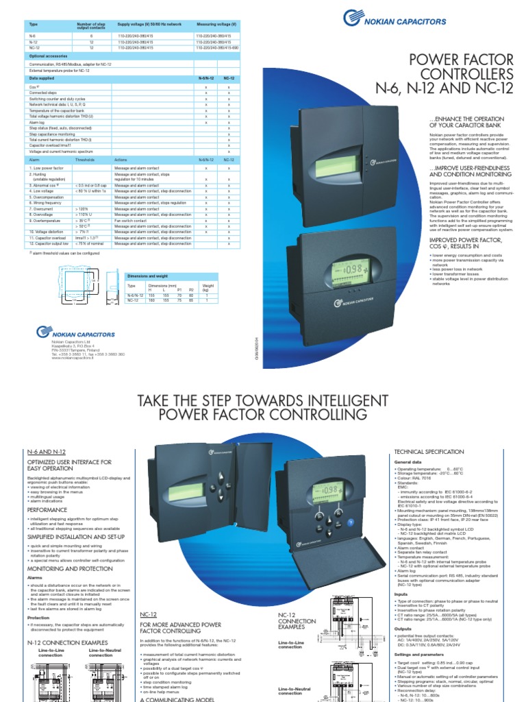 Power Factor Controllers | PDF | Capacitor | Manufactured Goods